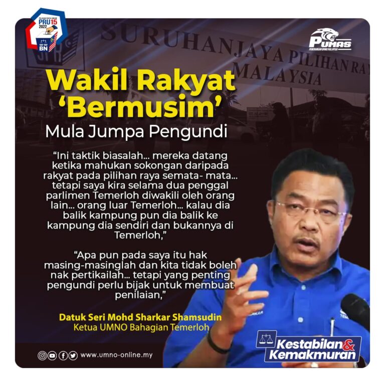 PRU15: Wakil Rakyat ‘Bermusim’ Mula Jumpa Pengundi – Sharkar