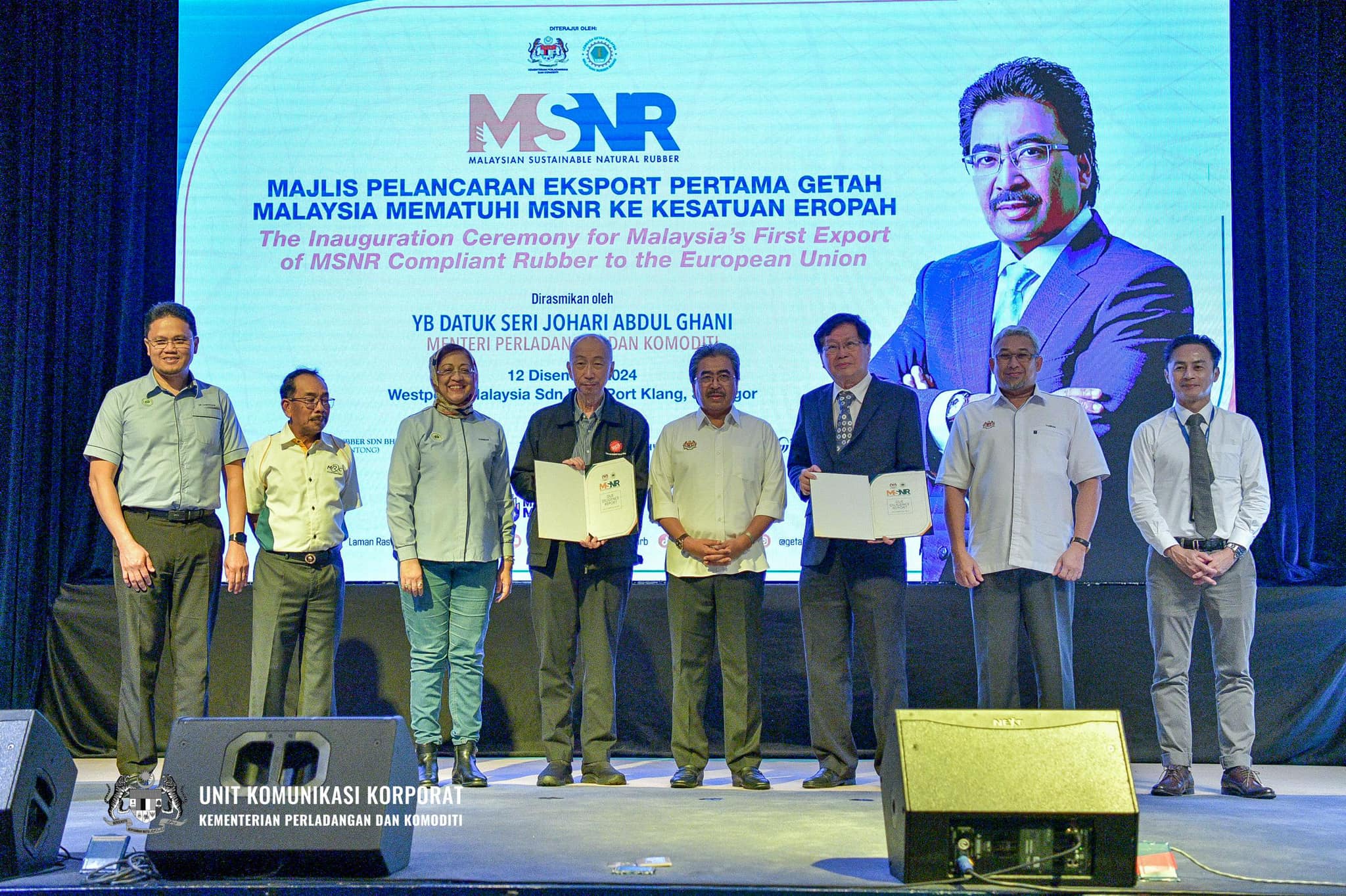 Pelancarann Eksport Pertama Getah Malaysia Mematuhi MSNR