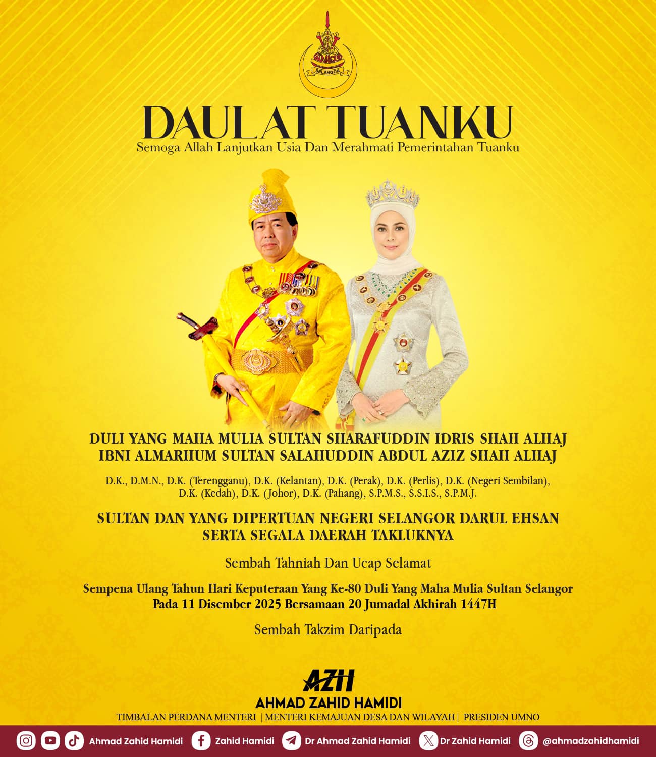 Ahmad Zahid Merafak Sembah Ucapan Tahniah Sempena Hari Keputeraan ...