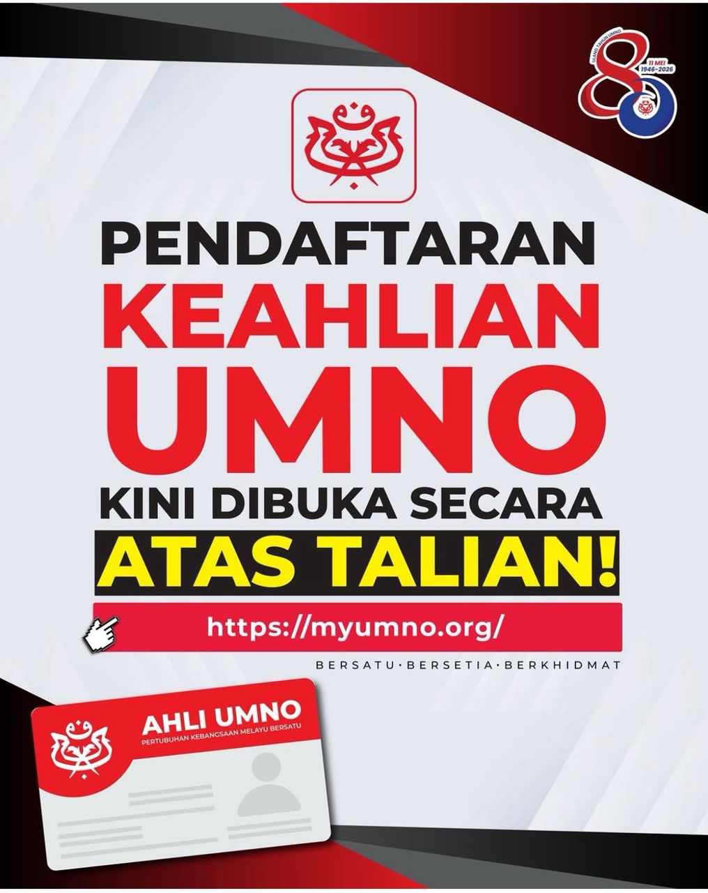 Logo Rasmi 80 Tahun UMNO - UMNO Online
